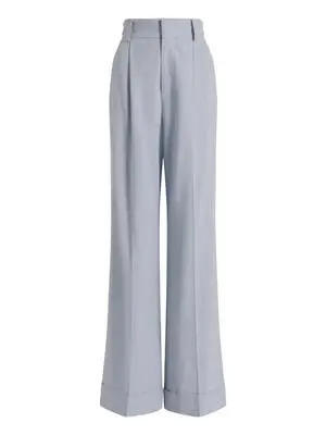 Alberta Ferretti High Waist Pleated Wide-leg Trousers - Gray