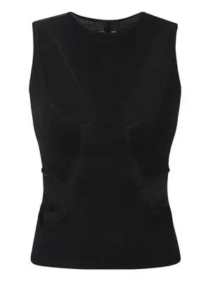 Rick Owens Round Neck Sleeveless Vest - Black