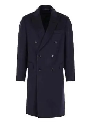 LARDINI Double-breasted Coat With Pointed Collar And Buttoned Front - Black