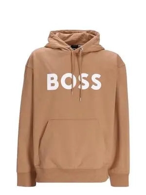 Hugo Boss Logo Print Drawstring Hoodie - Pink