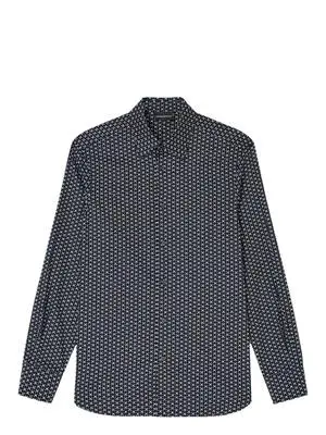 Emporio Armani Printed-pattern Stretch Shirt - Blue