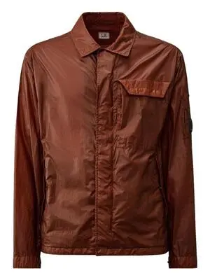 C.P. COMPANY Utility Jacket With Classic Collar And Lens Detail - Sable/brown