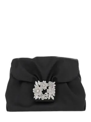 ROGER VIVIER Roger Vivier RV Bouquet Strass Buckle Drape Clutch Bag