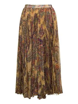 ETRO Etro High-Waist Paisley-Printed Pleated Midi Skirt