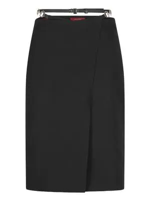 Gucci Horsebit Detail Wrap Skirt - Black
