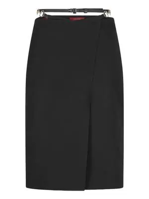Gucci Horsebit Detail Wrap Skirt - Black