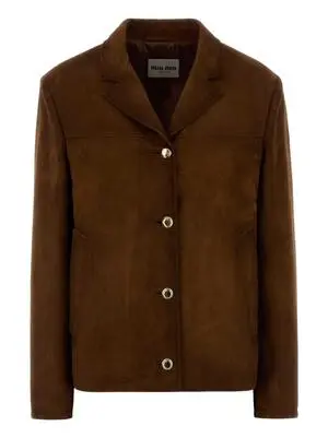Miu Miu Long-sleeved Button-up Jacket - Brown
