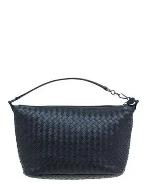 Bottega Veneta Zippered Handbag With Woven Details - Black