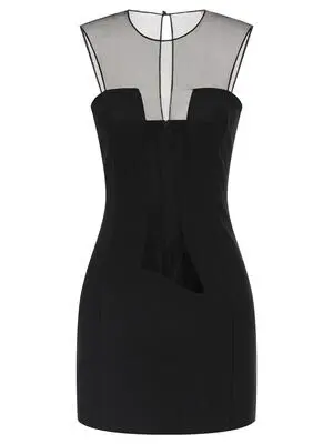 NENSI DOJAKA Sheer Insert Mini Dress - Black
