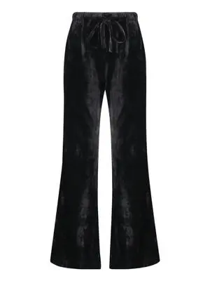 Fendi Wide-leg Velvet Drawstring Pants - Black