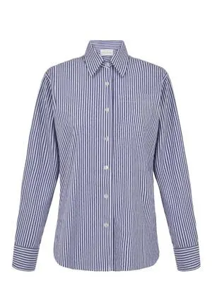 P.a.r.o.s.h Striped Shirt With Classic Collar - Blue