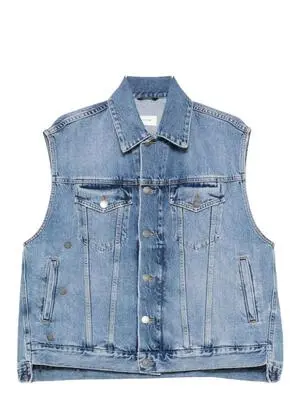 HAIKURE Button-up Denim Vest - Blue