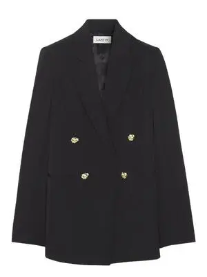 LANVIN Double-breasted Embellished Blazer - Black