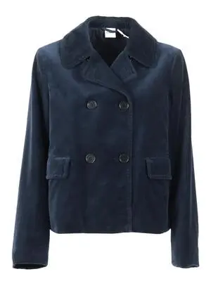 Aspesi Aspesi Double-Breasted Velvet Jacket Black