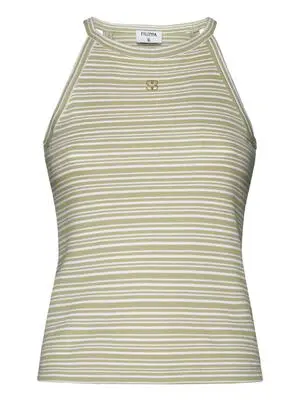 Filippa K Monogram Embroidered Striped Organic Cotton Tank Top - No