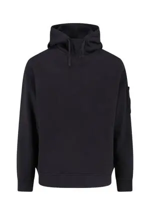 C.P. COMPANY Lens Detailed Drawstring Hoodie - Black
