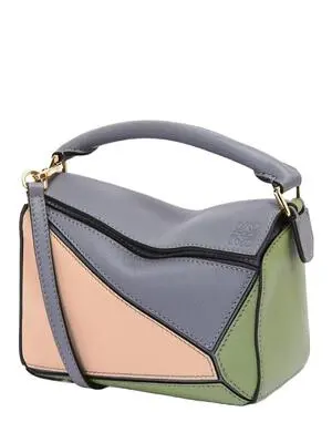 Loewe Mini Puzzle Bag In Classic Calfskin - Gray