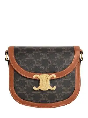 CELINE Celine Triomphe Canvas And Calfskin Teen Besace