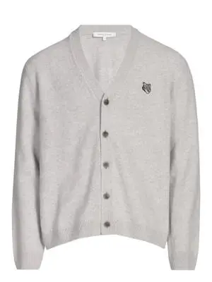 Maison Kitsuné Maison Kitsuné Fox Head Comfort Cardigan Gray
