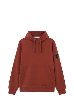 Stone Island Stone Island Logo Patch Drawstring Hoodie Brick Red