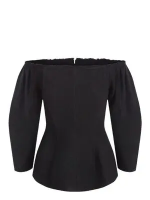 CHLOÉ Chloe Off-the-Shoulder Blouse With Lotus Leaf Hem