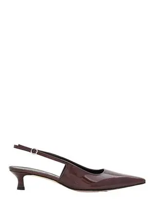 AeydĒ Open-heel Stilettos With Adjustable Buckle Strap - Brown