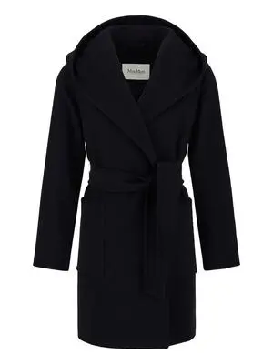 Max Mara Max Mara Belted Long-Sleeved Coat Black