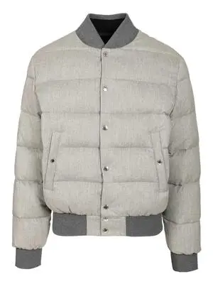 Dolce & Gabbana Quilted Cotton Padded Bomber Jacket - Grey