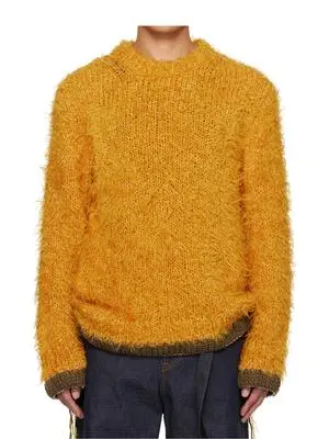 Sacai Textured Long Sleeve Sweater - Yellow