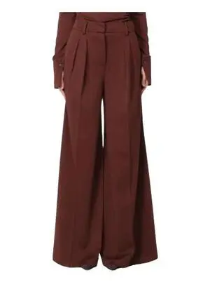 Max Mara Pleated Wide-leg Trousers - Red