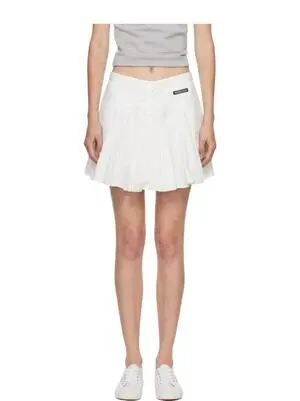 MARISSA CHIARA Button Detailed Ruched Skirt - White