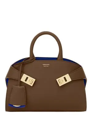 FERRAGAMO Mini Hug Top Handle Bag - Clay/lapis Lazuli