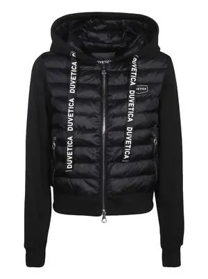Duvetica Logo Patch Zip-up Hoodie - Black