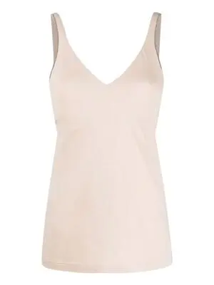 Brunello Cucinelli Sleeveless V-neck Tank Top - Nude