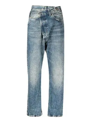 R13 Crossover Straight Leg Jeans - Gray
