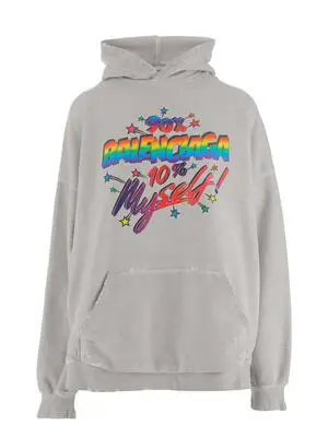 BALENCIAGA Balenciaga Graphic Printed Long Sleeve Hoodie