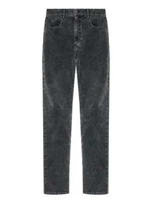 Isabel Marant Étoile Corduroy Washed-effect Straight-leg Jeans - Black