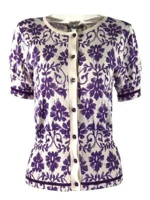 Max Mara Max Mara Short Sleeve Knitted Cardigan Multicolor