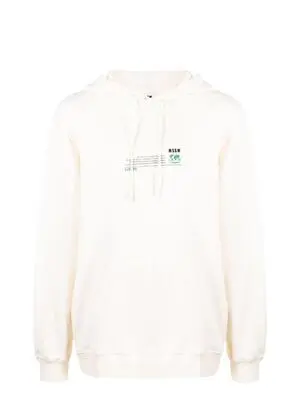 MSGM Logo Print Hoodie - White