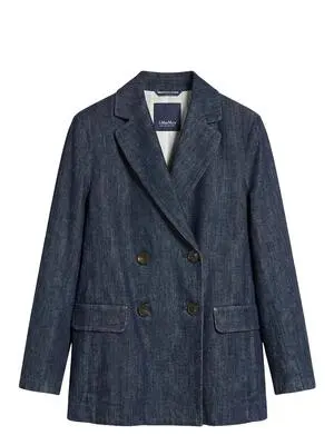 Max Mara Double-breasted Denim Blazer - Blue