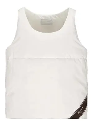 Prada Logo Detailed Vest - White