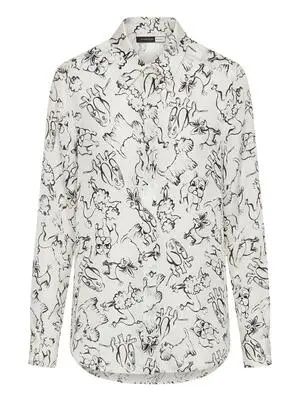 Max Mara Printed Long-sleeve Shirt - Gray