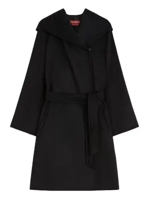 Max Mara Newmang Belted Hooded Coat - Black