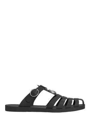 Gucci Double G Flat Sandals - Black