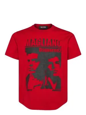 Dsquared2 Graphic Printed Crewneck T-shirt - Red