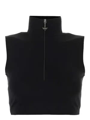 Prada Sleeveless Zipper Vest - Black