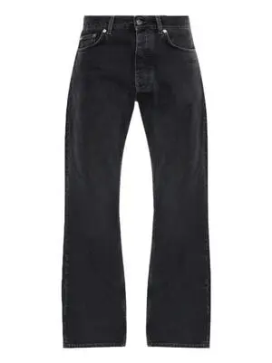 Off-White Logo Embroidered Straight Leg Jeans - Black