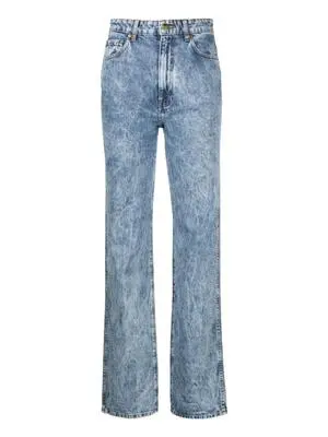 KHAITE Khaite Mid-Rise Straight-Leg Washed Jeans