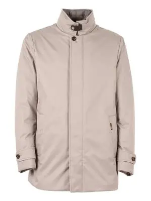 MOORER Single-breasted Padded Jacket With Stand-up Collar - Nude