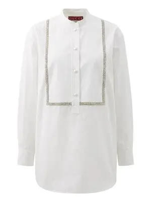 Gucci Embellished Poplin Blouse - White